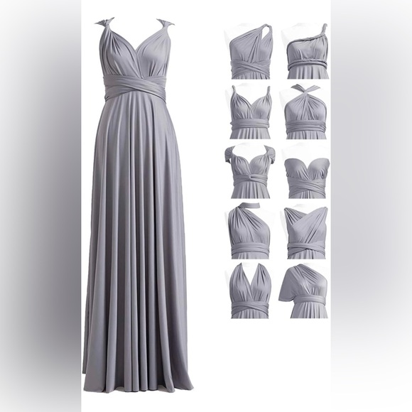 Dresses | Gray Infinity Convertible Dress | Poshmark